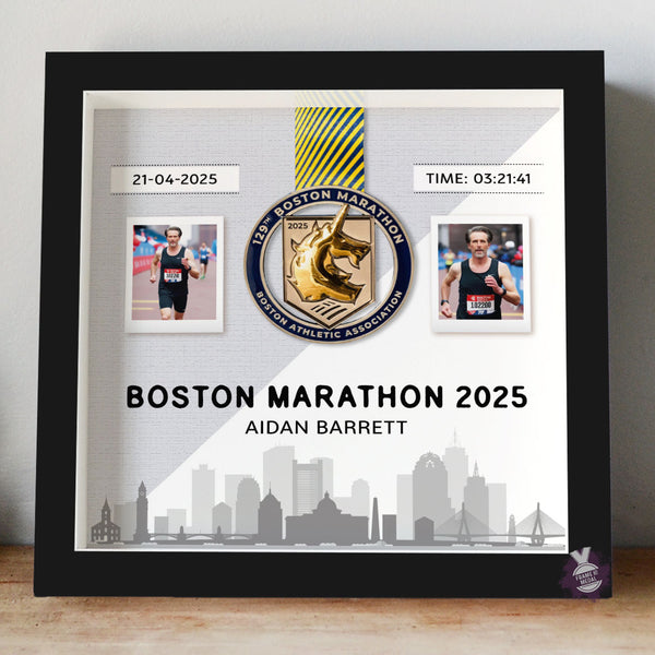 Boston Marathon Medal Frame, medal display frame – Wishing Tree Studio
