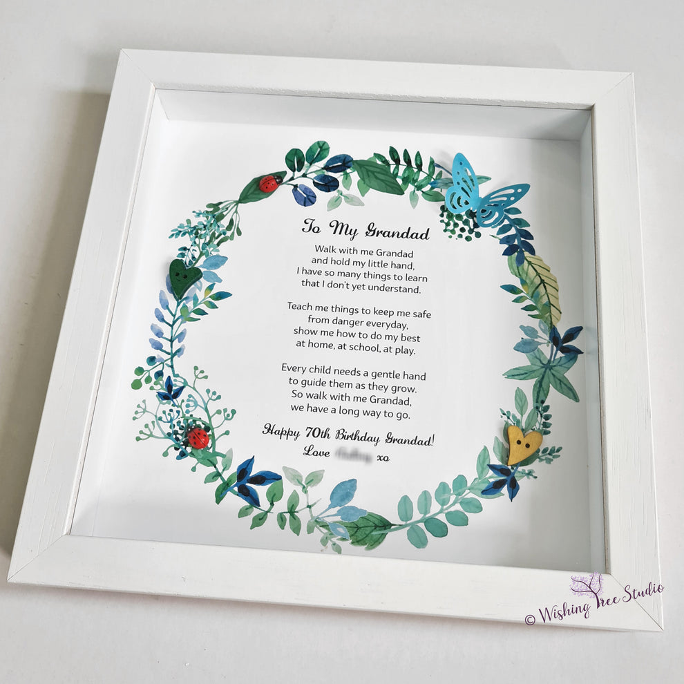 Floral Wreath frame with Poem – Wishing Tree Studio